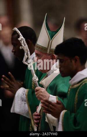 Vatican City, Italy. 6th Oct 2019. POPE FRANCIS during the mass for the ...