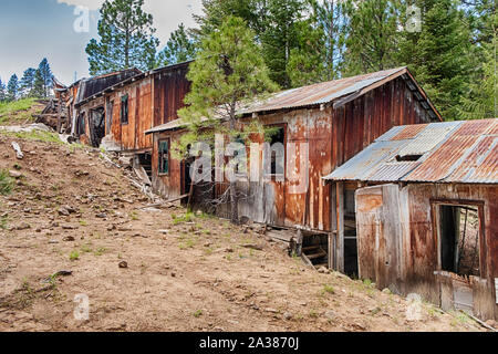 The ruins of the old Blue Ridge Mine in the Ochoco Mountains of Central ...