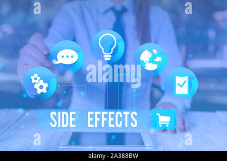 Writing note showing Side Effects. Business concept for Typically ...