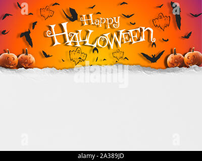 Halloween party, creative party invitation banner with microphone ...