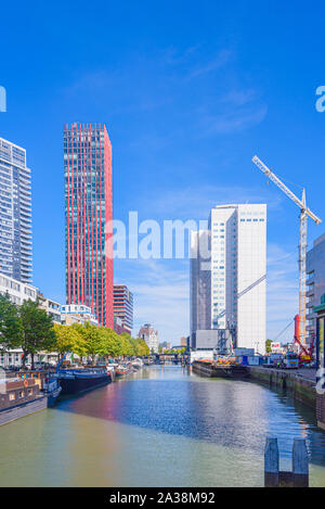 Tall office buildings along the Nieuwe Mas, Rotterdam, Netherlands ...