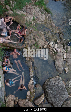 Bathers at Natural Hot,spring,water,thermal,waters,at Rennes les Bains ...