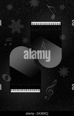 Falling music notes, musical background. illustration isolated on white ...