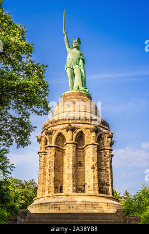 Hermannsdenkmal, Hermann monument at Grotenburg in Teutoburger forest ...