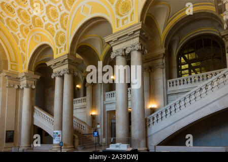 The interior of the Connecticut State Library, in Hartford, Connecticut ...