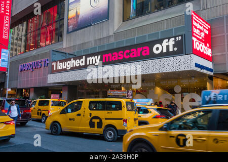 "Tootsie" Marquee Sign at the Marquis Theatre, Times Square, NYC, USA ...