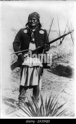 Geronimo, full-length portrait, standing, facing front, with walking ...