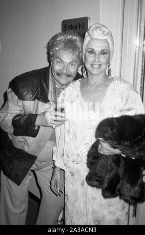 Rip Taylor and friend during the APLA Benefit at the Boaventure Hotel ...