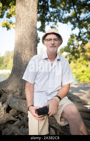 Photo of cheerful satisfied person beaming smile hand fingers ...