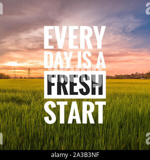 Fresh start and motivational symbol. Concept words Fresh start on ...