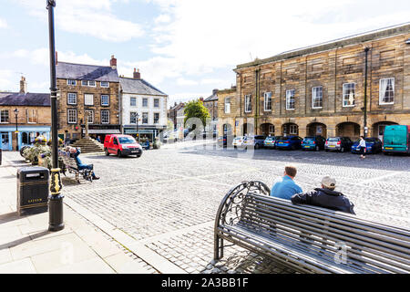 Alnwick town centre, Northumberland, England Stock Photo - Alamy