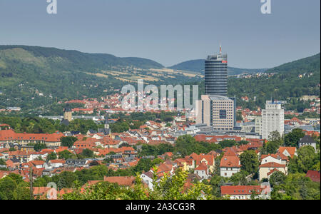 Stadtpanorama mit Jentower, Jena, Thüringen, Deutschland Stock Photo ...