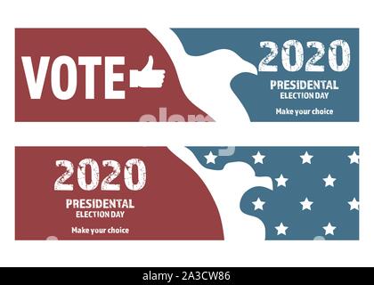 2020 Vote in USA american president banner card Stock Vector Image ...