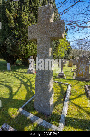 historic graveyard or cemetery at wareham dorset with traditional ...