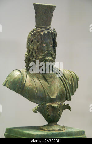 Roman Bronze sculpture bust known as 'Sylla" from the tablinium, Villa ...