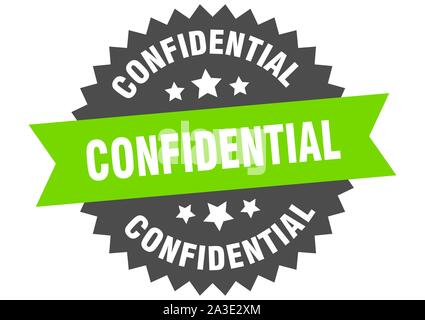 confidential label. confidential green band sign. confidential Stock ...