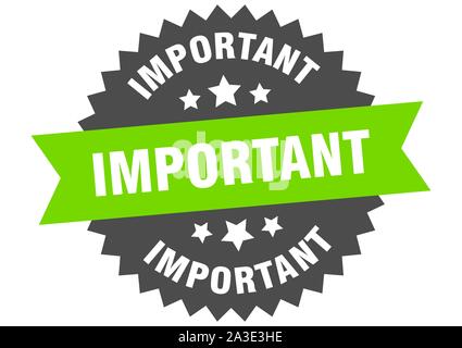 important label. important green band sign. important Stock Vector ...