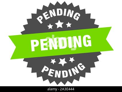 pending sign. pending black-green round ribbon sticker Stock Vector ...