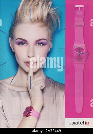 poster advertising Swatch luxury watchmaking brand in magazine from ...