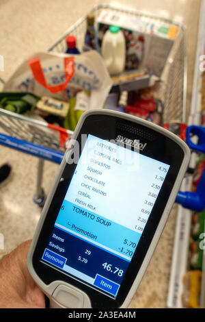 closeup of Scan as you shop handset Stock Photo - Alamy