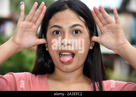 Goofy Silly Woman Making Funny Faces Stock Photo - Alamy
