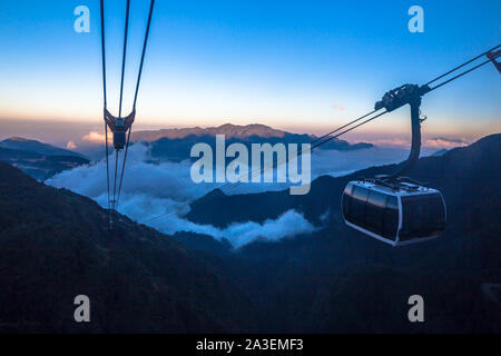 The summit beautiful landscape of Fan Si Pan or Phan Xi Pang mountain ...
