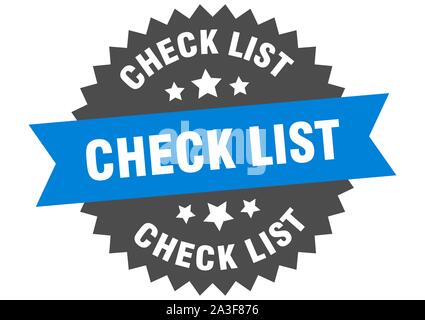 check list label. check list blue band sign. check list Stock Vector ...