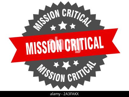 mission critical label. mission critical red band sign. mission ...