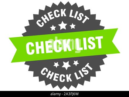 check list label. check list green band sign. check list Stock Vector ...