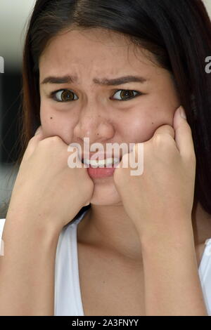 An Asian Adult Female Afraid Stock Photo - Alamy