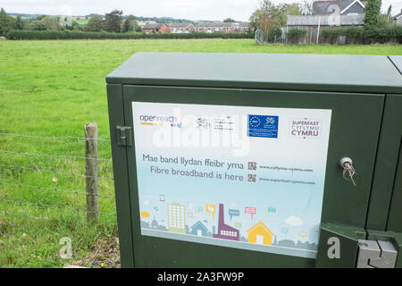 open bt openreach green cabinet primary cross connection point, England ...