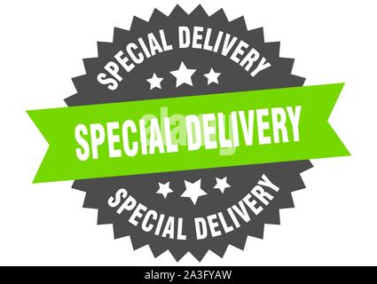 special delivery label. special delivery green band sign. special ...