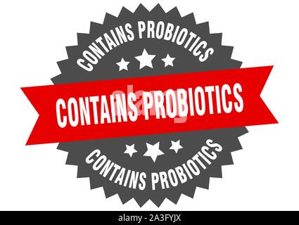 probiotics sign. probiotics red-black circular band label Stock Vector ...