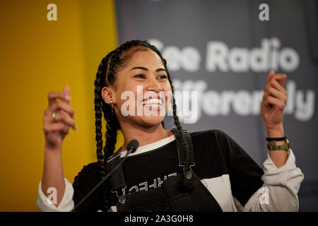 Swarzy Macaly is a radio presenter at KISS FM Stock Photo - Alamy