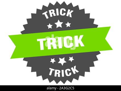 trick label. trick green band sign. trick Stock Vector Image & Art - Alamy
