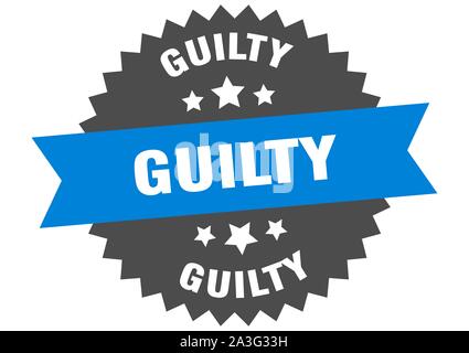 not guilty sign. not guilty blue-black circular band label Stock Vector ...