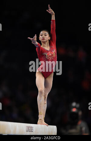 Shijia Li of China during balance beam for women at the 49th FIG ...