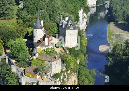 France, Lot, Dordogne valley, Lacave, Belcastel castle and the Ouysse ...