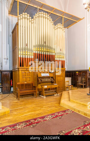 Our Lady of Sorrows Catholic church pipe organ in Riga, Latvia Stock ...
