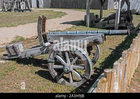 Replica of 15th century falconet, small medieval cannon at the Château ...