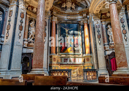 The beautiful interior of Real Chiesa di San Lorenzo , a Baroque-style ...