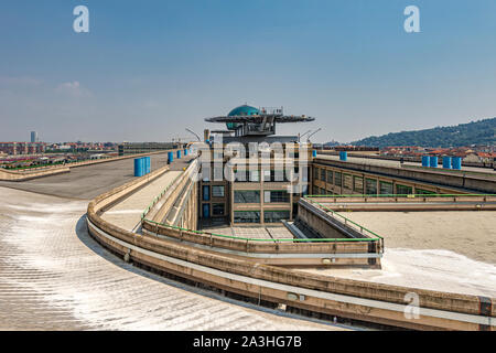 Glass control tower and helipad on the FIAT rooftop test track on top ...