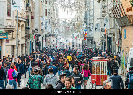 Taksim istiklal street is always a crowded, busy, vibrant street. The ...
