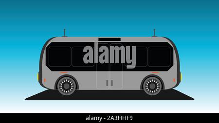 Driverless Autonomous Self driving mini bus Stock Vector Image & Art ...