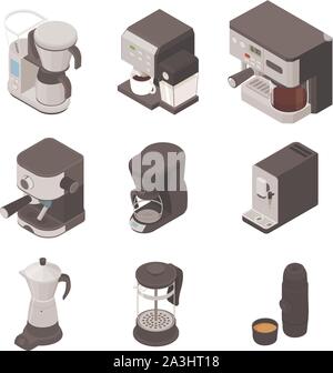 Drip coffee maker 3d vector illustration. Realistic coffee machine ...