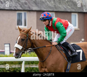 Jockey Paula Muir on Little Miss Lola, before the start of the Royal ...