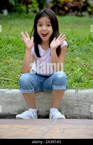 A Surprised Female Tween Stock Photo - Alamy