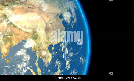 Earth top view from space. Elements of this image furnished by NASA ...