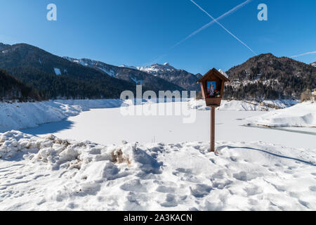 Winter on the Lake and on the dam of Sauris. Italy Stock Photo - Alamy