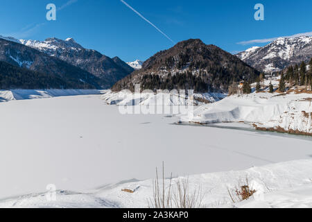 Winter on the Lake and on the dam of Sauris. Italy Stock Photo - Alamy